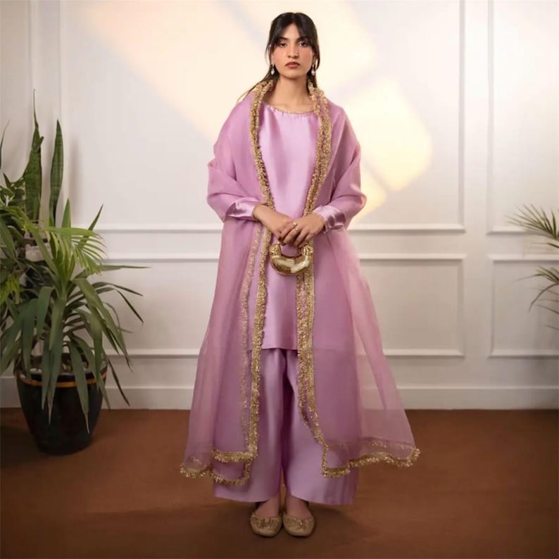 Sheesha Silk Pakistani Dress 3PC Set, Farshi Shalwar Suit, Handmade ...