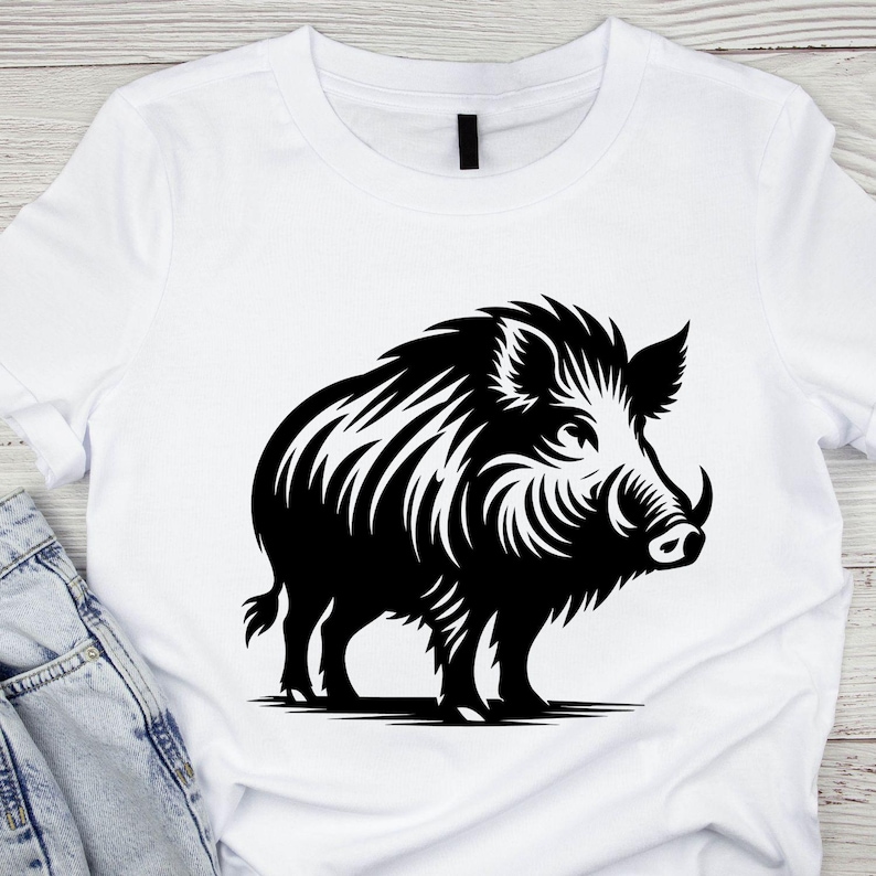 Wild Boar SVG Bundle: Vintage Forest Hog Hunting Animal Clipart (102 ...