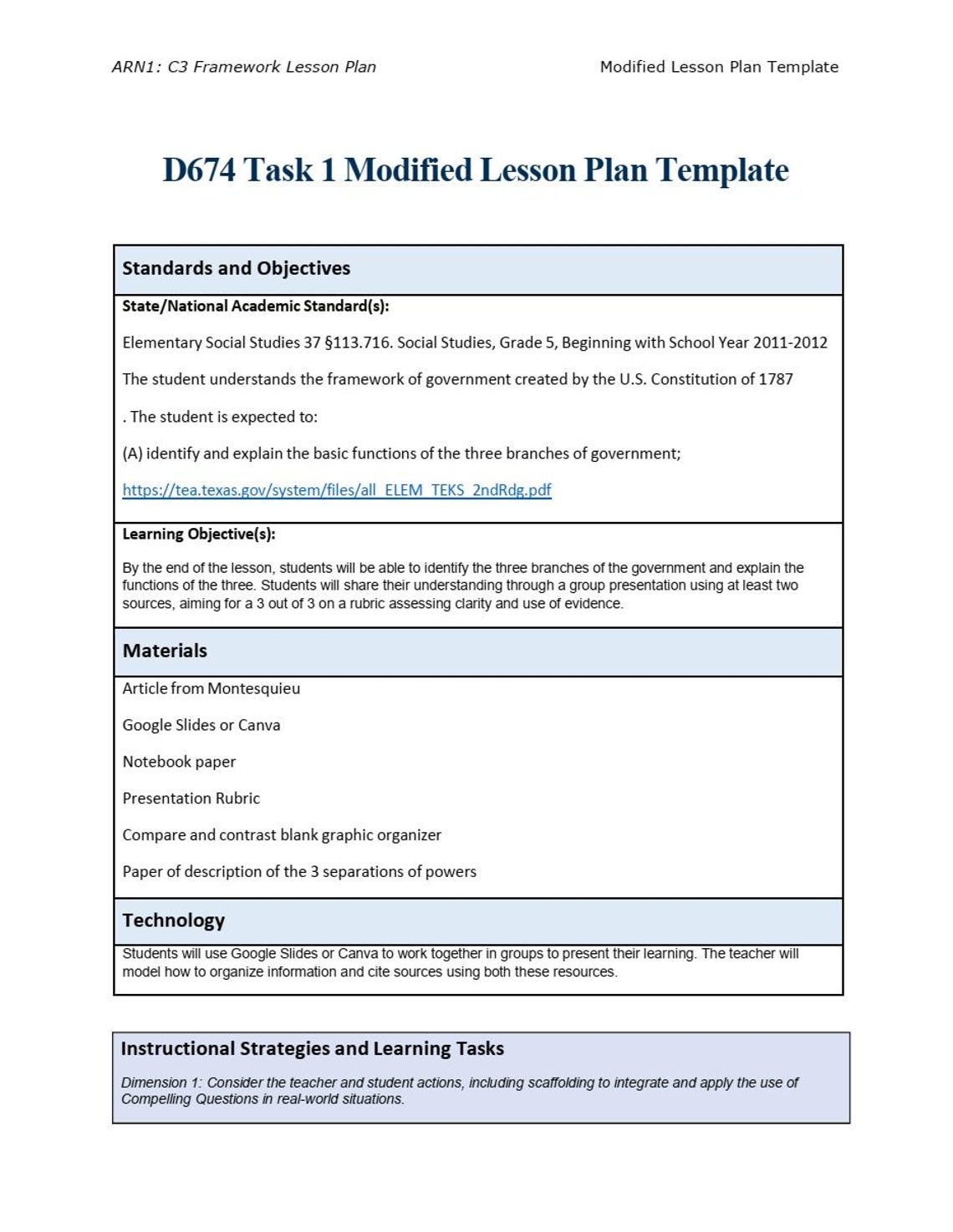 WGU D674 Task 1 & 2 – Elementary Social Studies Methods | Verified Pass ...