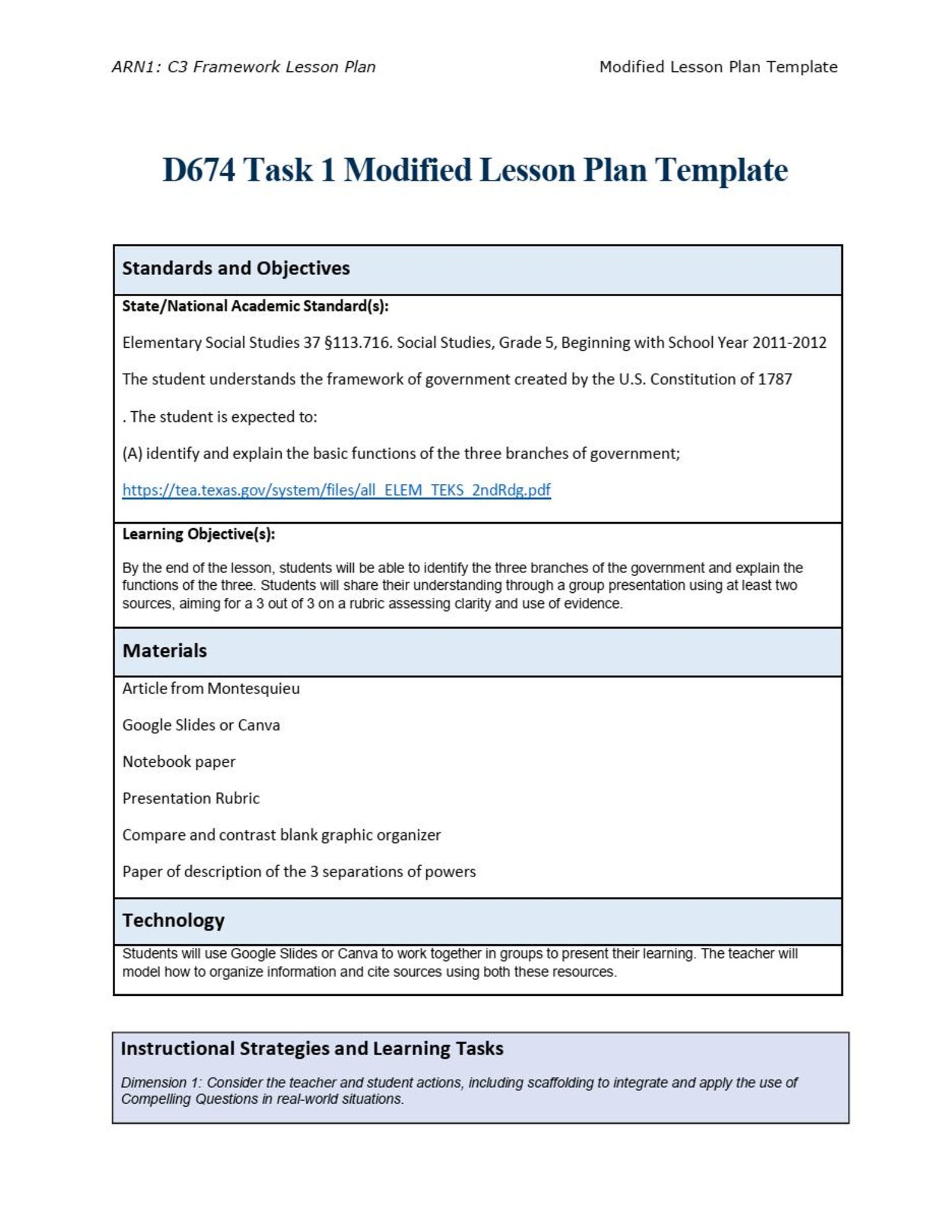 WGU D674 Task 1 & 2 – Elementary Social Studies Methods | Verified Pass ...