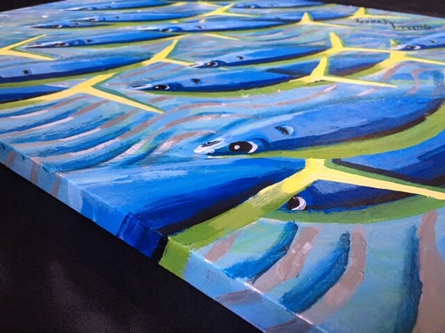 Yellowtail Snapper Acrylic Painting Canvas 20 X 24 Inches - Etsy