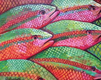Yellowtail Snapper Acrylic Painting Canvas 20 X 24 Inches - Etsy
