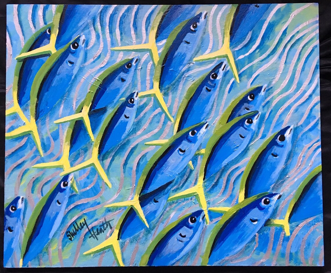 Yellowtail Snapper Acrylic Painting Canvas 20 X 24 Inches - Etsy