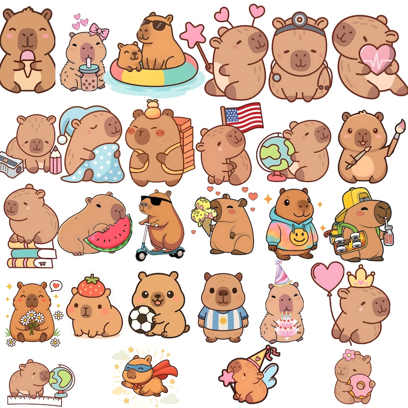Adorable Capybara Kawaii - Etsy UK