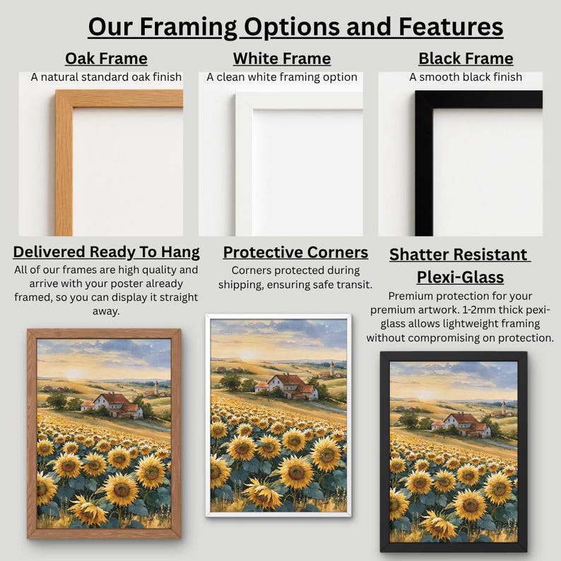 Sunflower Field Watercolor Poster, Tuscany Landscape Wall Art ...