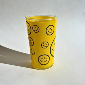Vintage Smiley Face Drinking Glass 1970s - Etsy