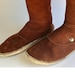 Moccasins With 10 Side Buttons Handmade Leather Vintage - Etsy