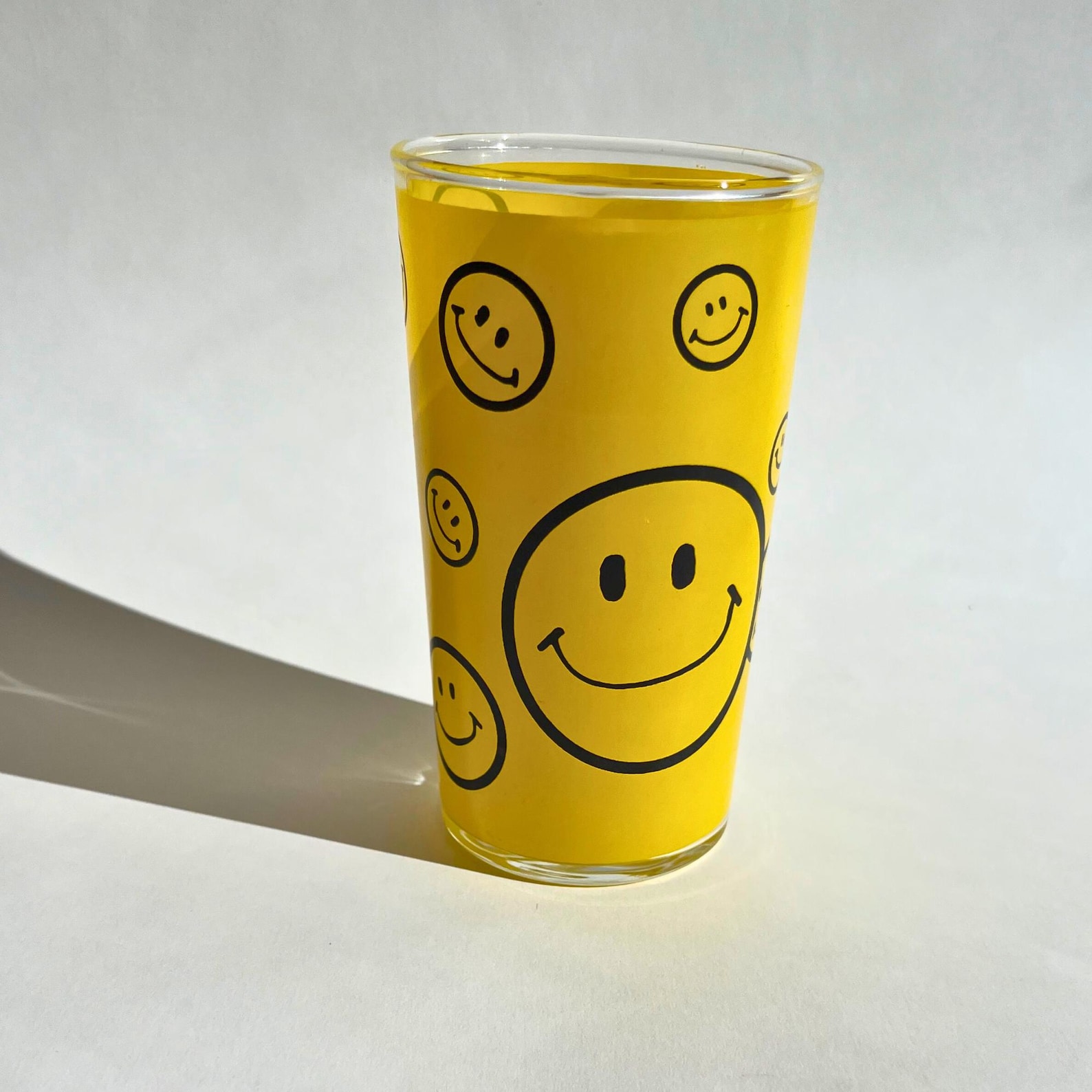 Vintage Smiley Face Drinking Glass 1970s - Etsy