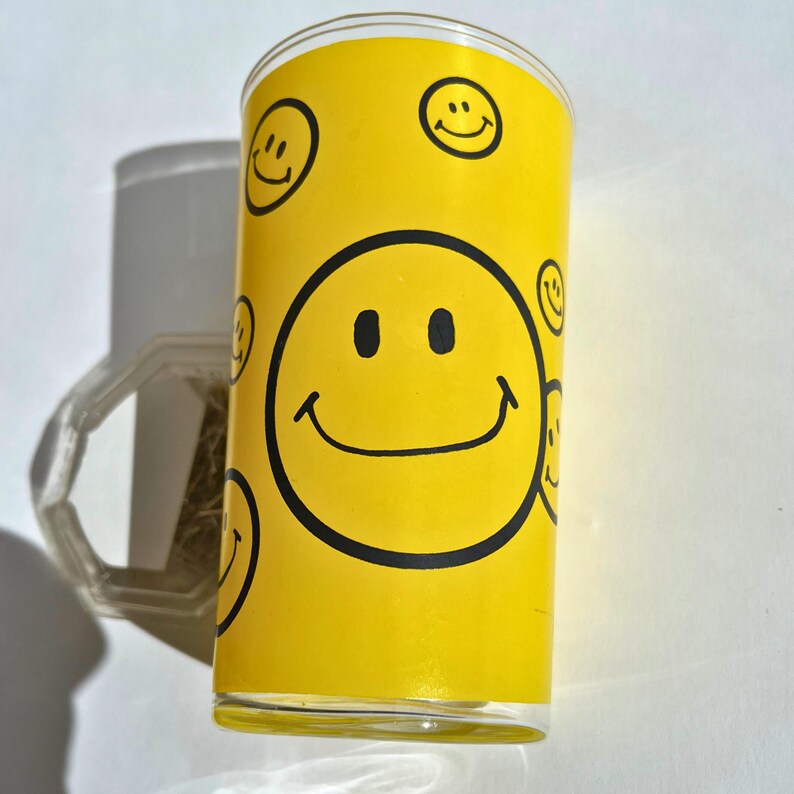 Vintage Smiley Face Drinking Glass 1970s - Etsy