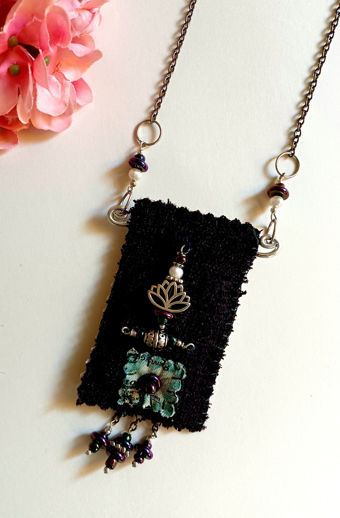 Lotus Flower Amulet Boho Necklace Ethnic Tribal Casual Bohemian ...