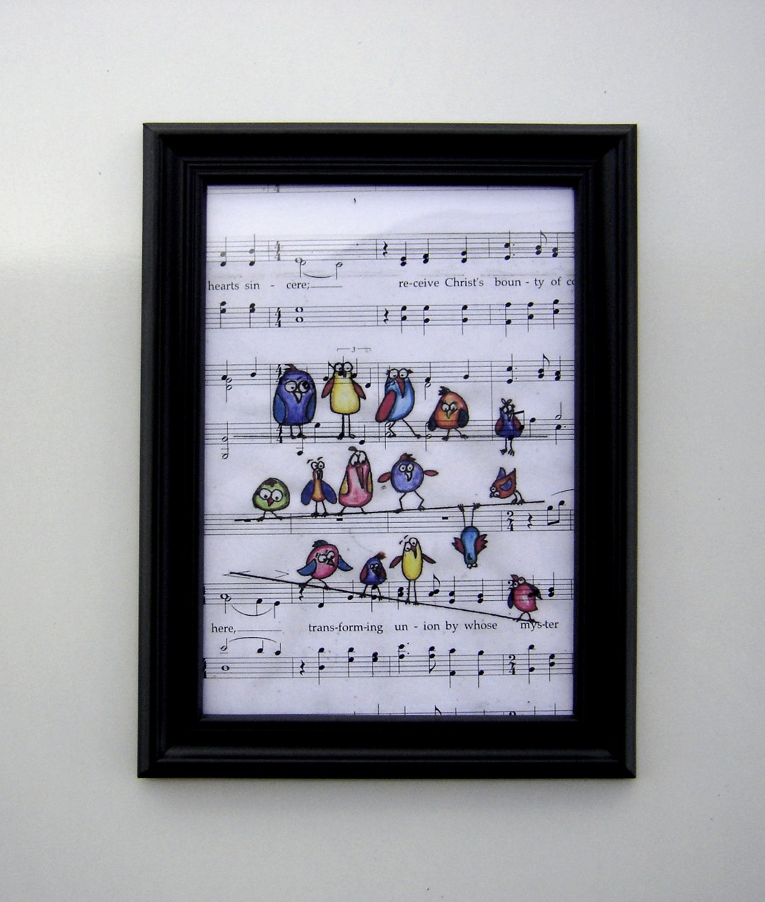 Birds Picture Print Music Sheet Print Art Wall Decor Boy Girl Baby ...