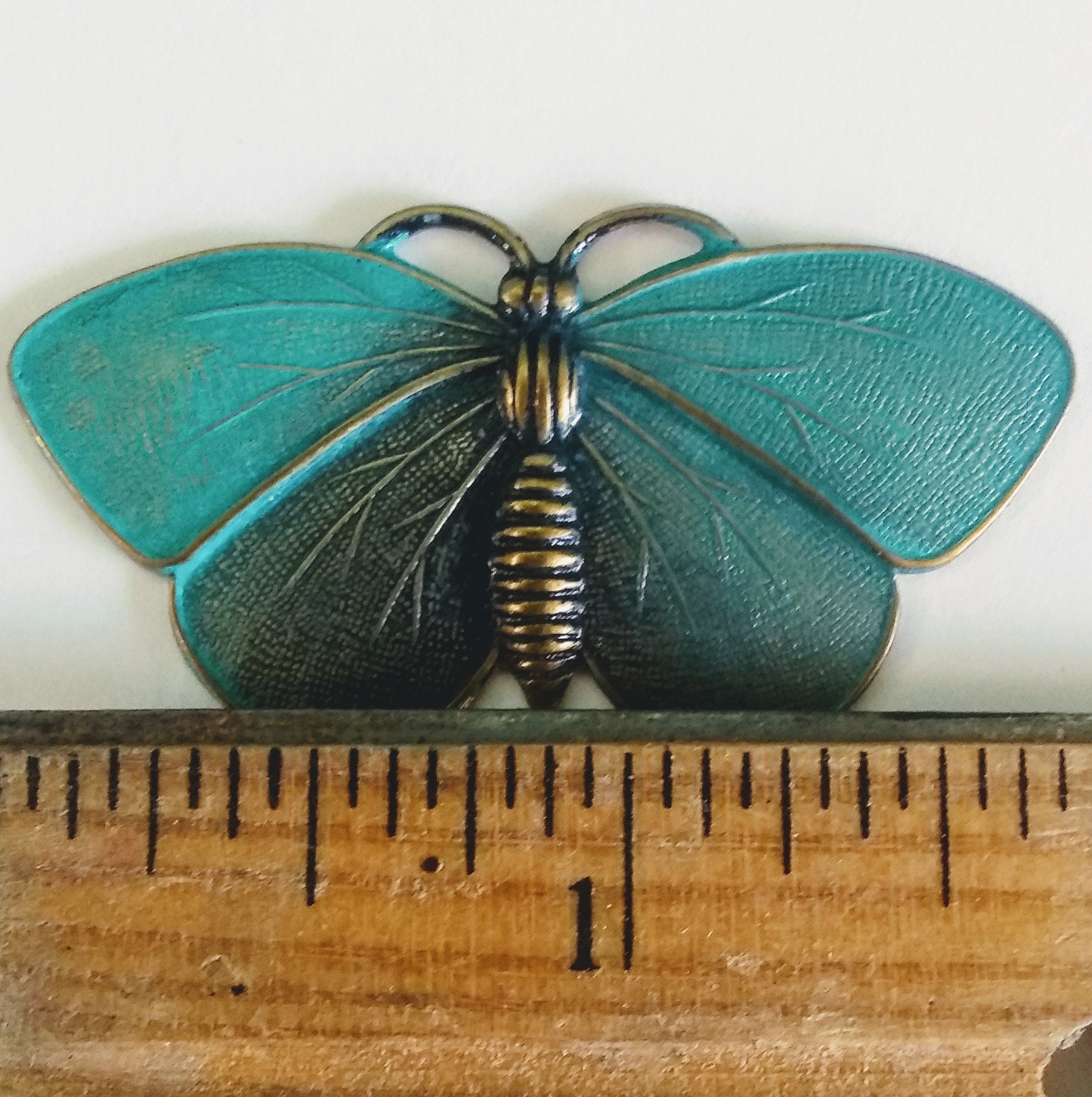 Butterfly Moth Necklace for Wormen Patina Green Freshwater Pearls Gift ...