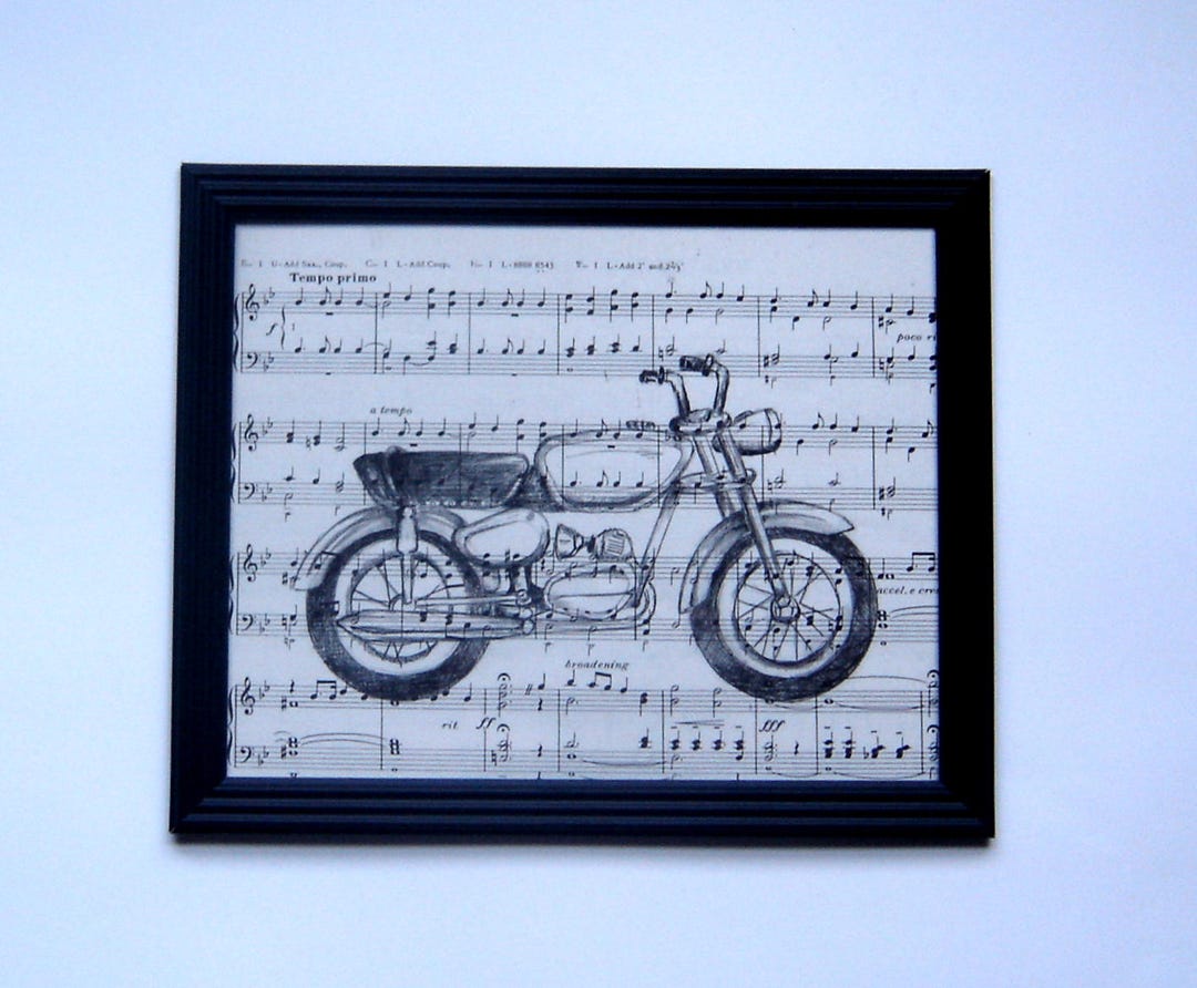 Motorcycle Moto Picture Print Art Wall Decor Boy Baby Boomer Hippie ...