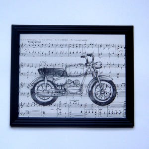 Motorcycle Moto Picture Print Art Wall Decor Boy Baby Boomer Hippie ...