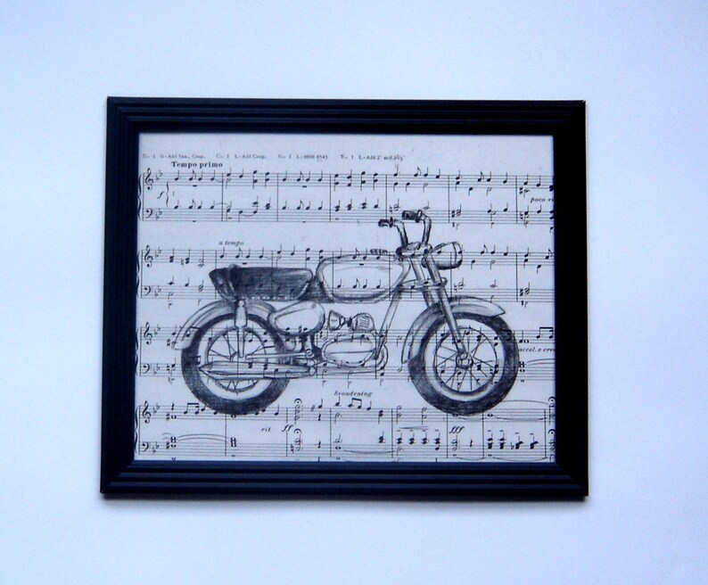 Motorcycle Moto Picture Print Art Wall Decor Boy Baby Boomer Hippie ...