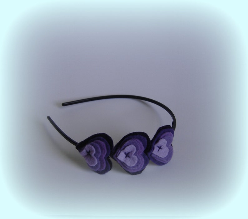 Purple headband girls hairbands heart hairband Valentine Hair | Etsy