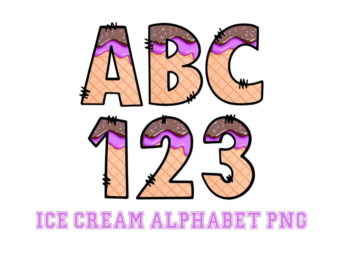 Drippy Chocolate Ice Cream Alphabet PNG, Vanilla Drip Varsity Letters ...