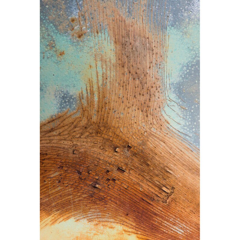 Rust Art Rust Photo Rust Photography Abstract Art Teal and | Etsy