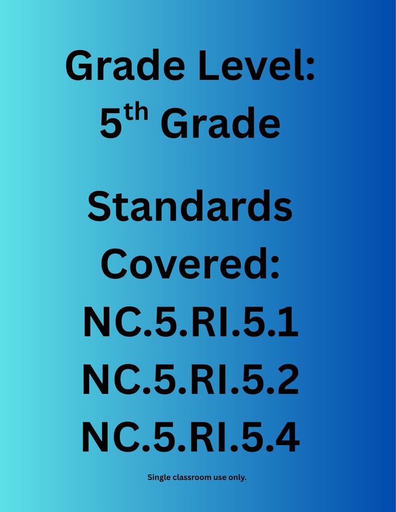 5th Grade ELA Test Prep Worksheets | NC Standards Review (printable PDF ...