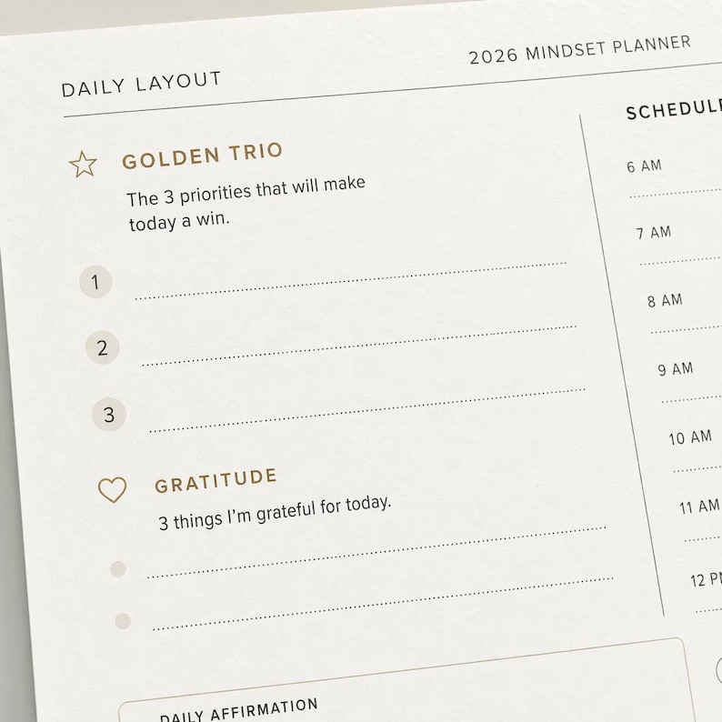 2026 Daily Mindset Planner PDF | Premium Digital Goal Setting Journal ...