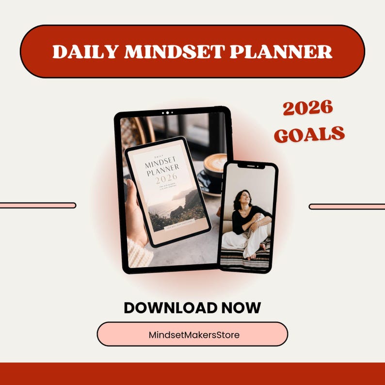 2026 Daily Mindset Planner PDF | Premium Digital Goal Setting Journal ...