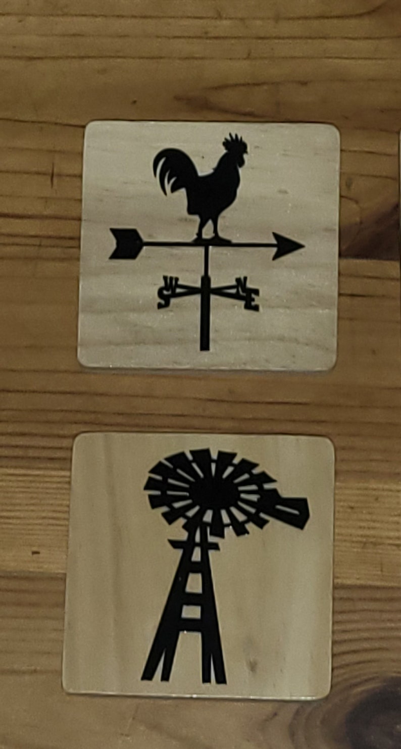Farm Life Wood Coasters - Etsy