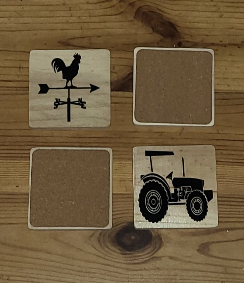 Farm Life Wood Coasters - Etsy