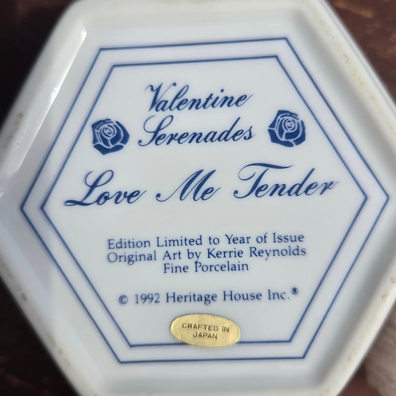 Heritage House 1992 Valentine Serenades Love Me Tender Porcelain Music ...