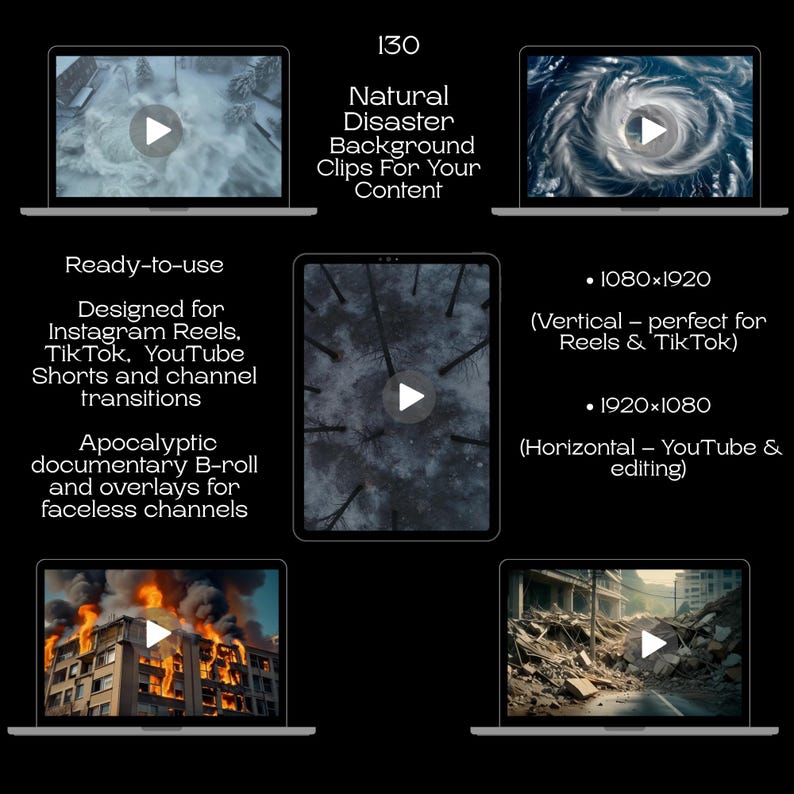 Natural Disaster Video Backgrounds for Faceless Reels Tiktok Youtube ...