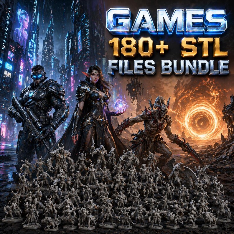 180+ Games STL Files Bundle for 3D Printing - Ultimate Gaming Character ...