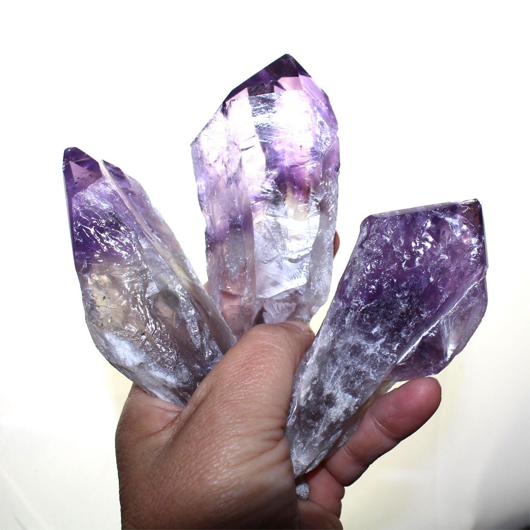 3" to 8" Amethyst Dragon Tooth Scepters Bahia Purple Quartz Crystal ...