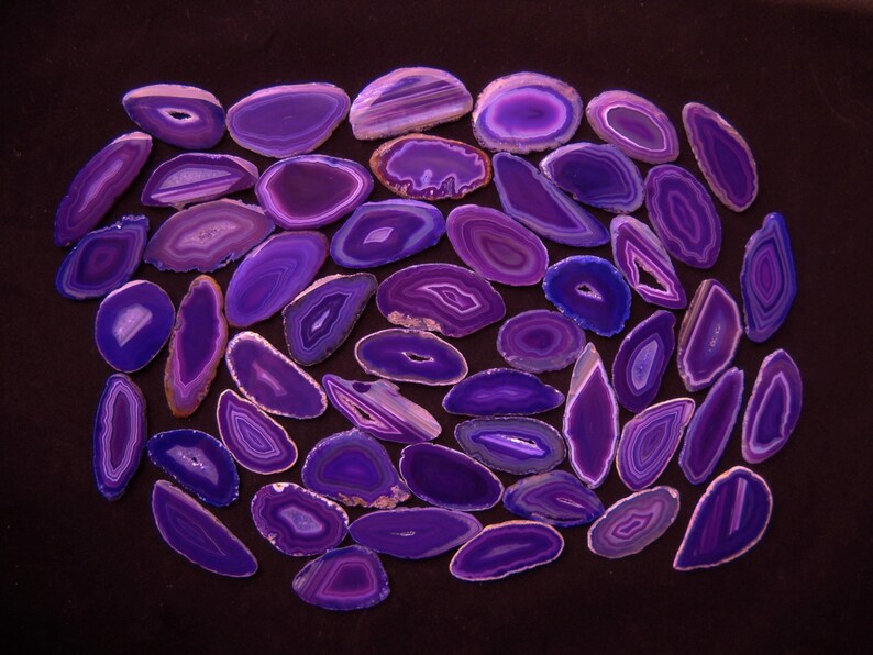 Multipack 2-3" BULK Agate Slices Purple Color Polished Dyed Slabs With ...