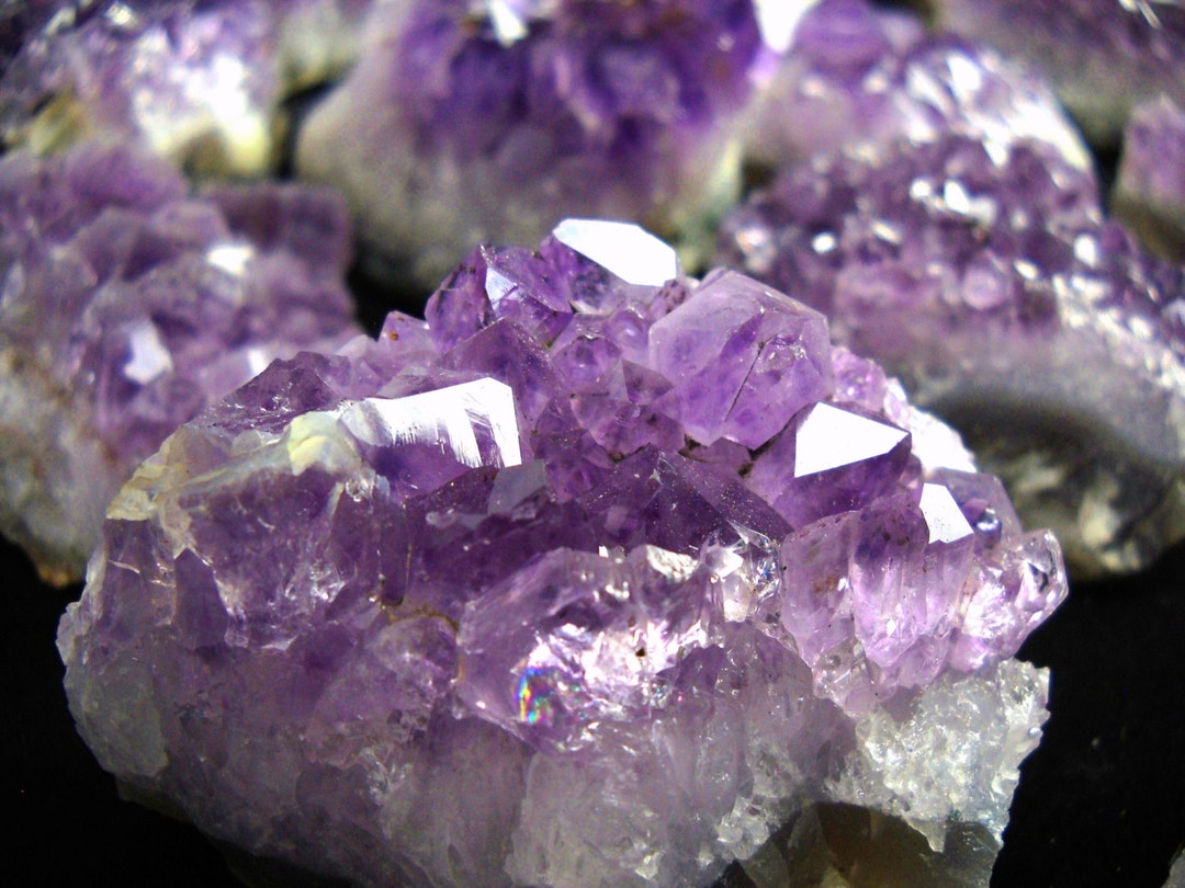 3/4"-1 1/2" THIN CRUST Amethyst Cluster Chunk Purple Quartz Crystal ...