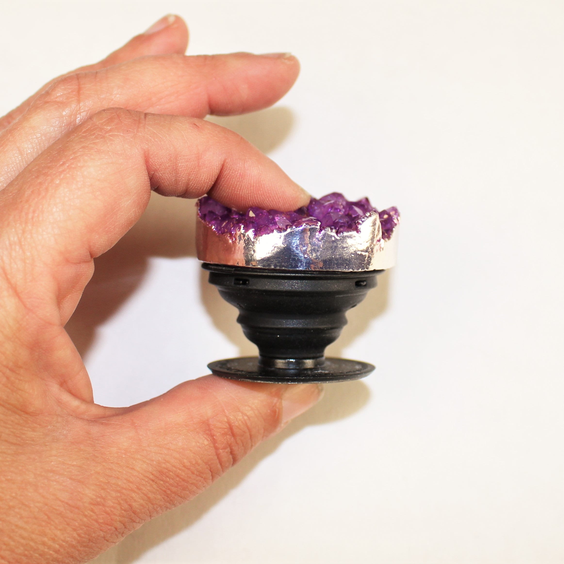 Raspberry Amethyst Pop Sockets Custom Gemstone Phone Grip | Etsy