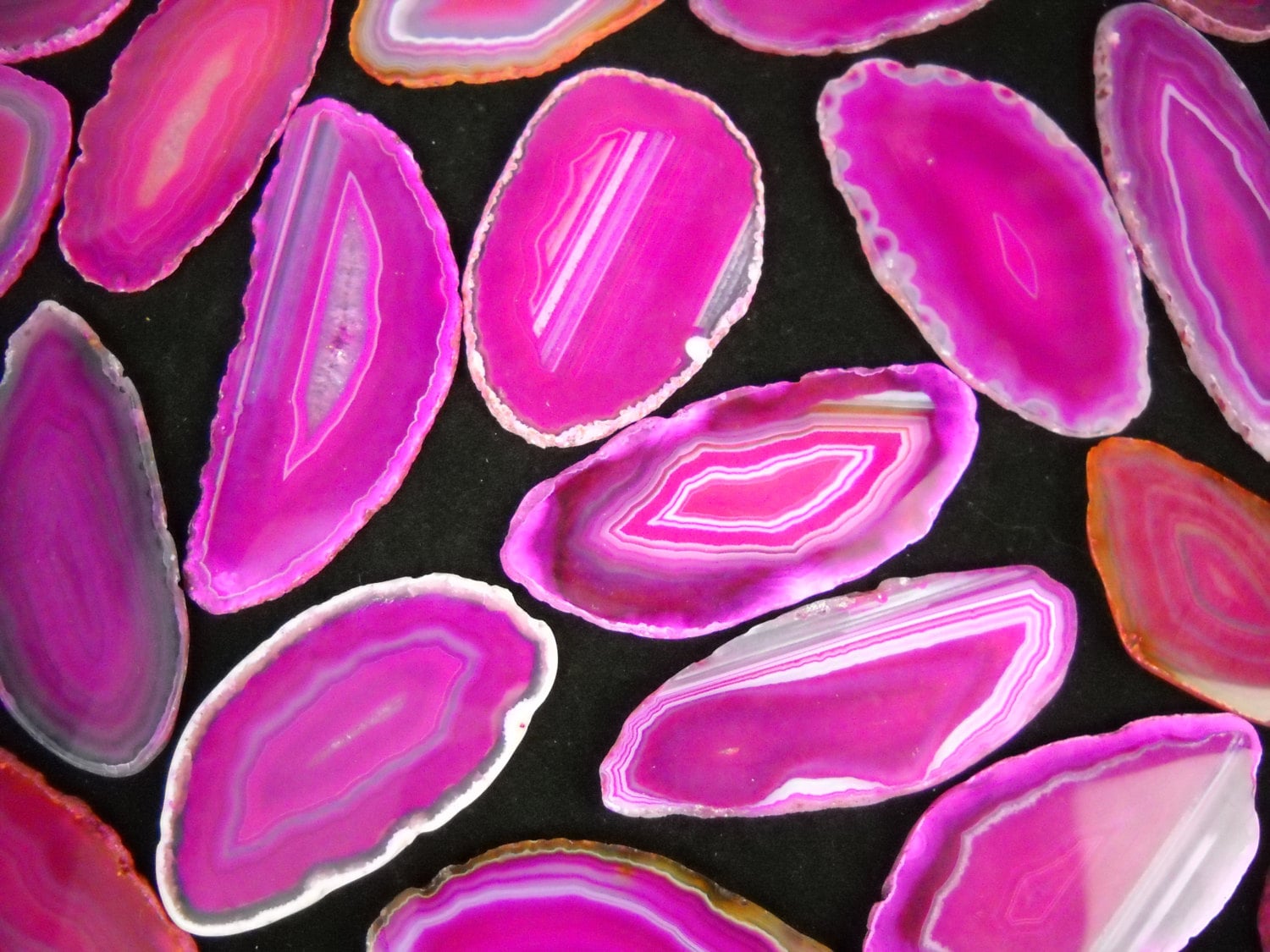 Multipack 2-3 BULK agate slices PINK polished dyed slabs | Etsy