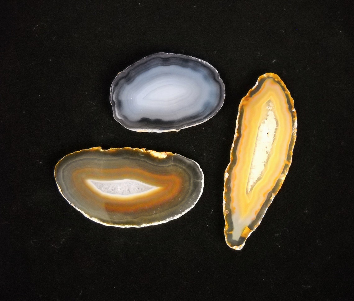 Multipack 1.5-3" Grey or Tan/brown Agate Slices Natural Colors Polished ...