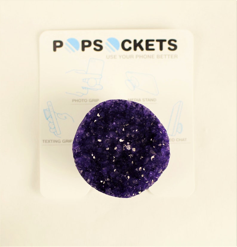 Amethyst Pop Sockets Custom Gemstone Pop Out Phone Grip Holder | Etsy