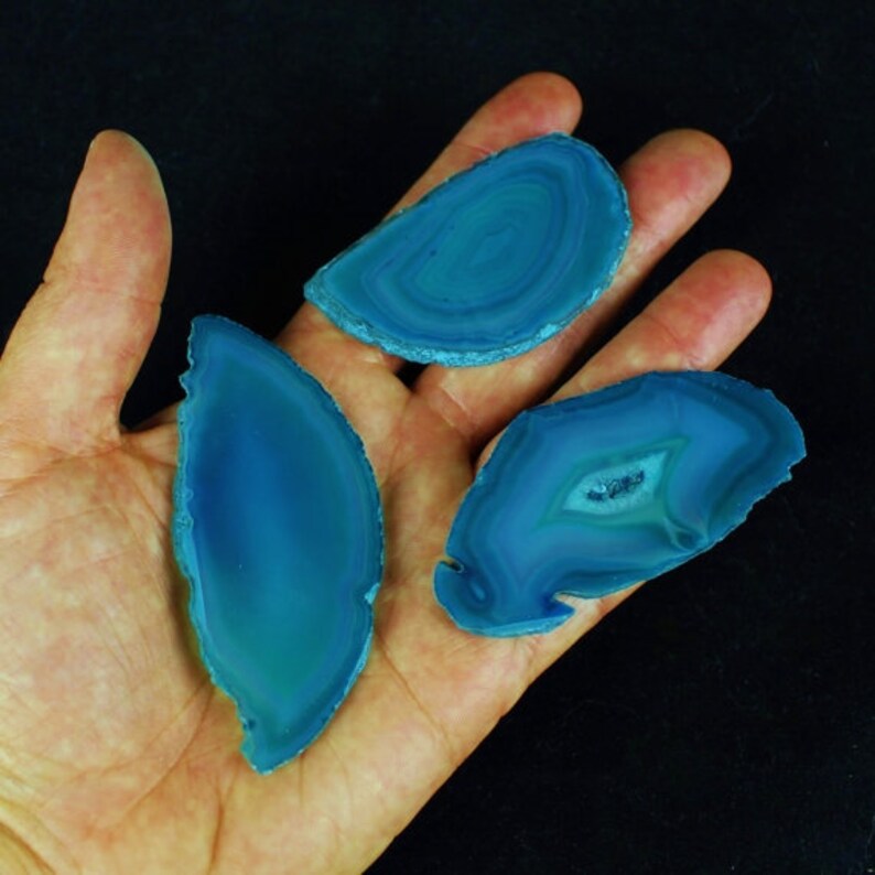 Multipack 1.5-3" Agate Slices Turquoise Blue Polished Dyed Slabs ...