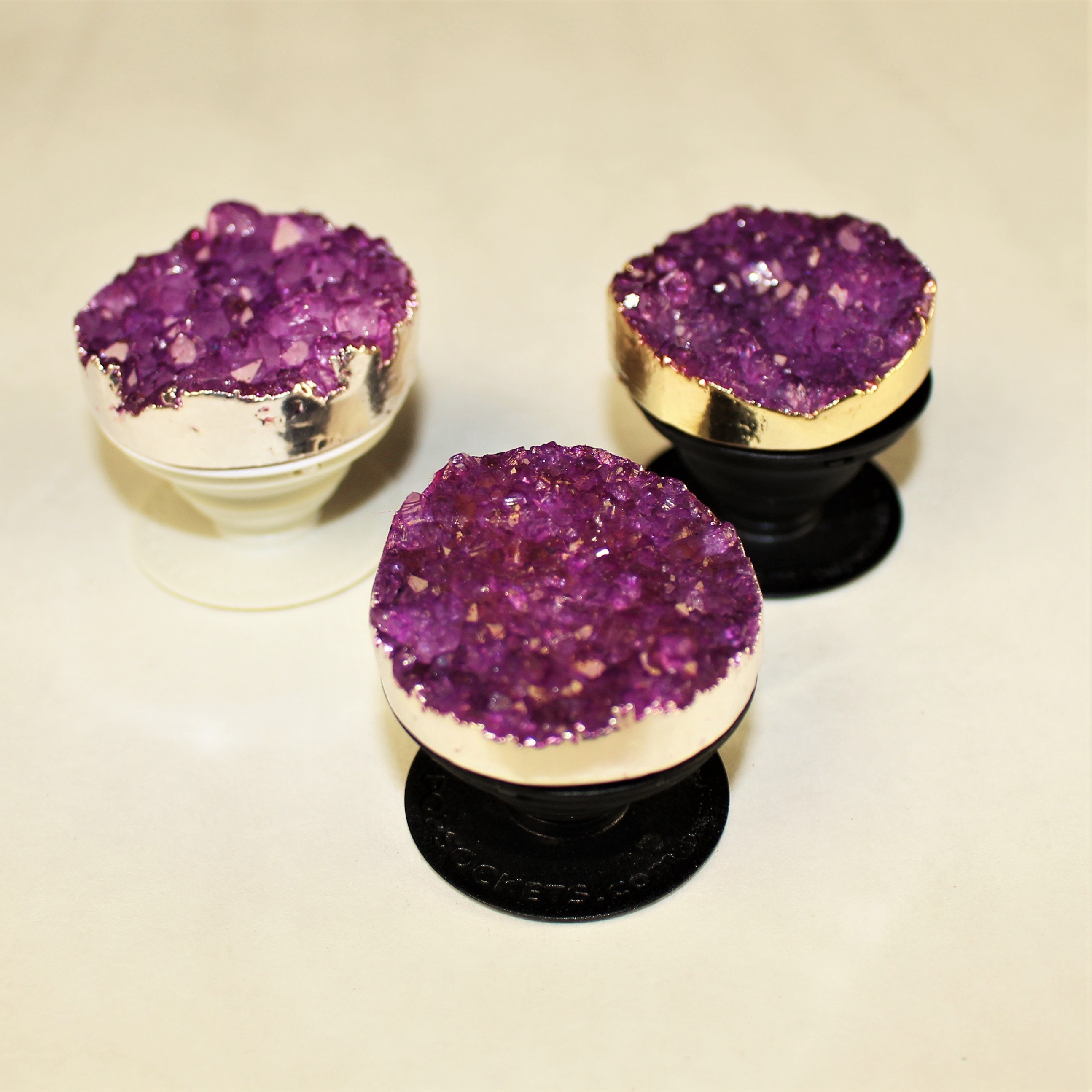 Raspberry Amethyst Pop Sockets Custom Gemstone Phone Grip | Etsy