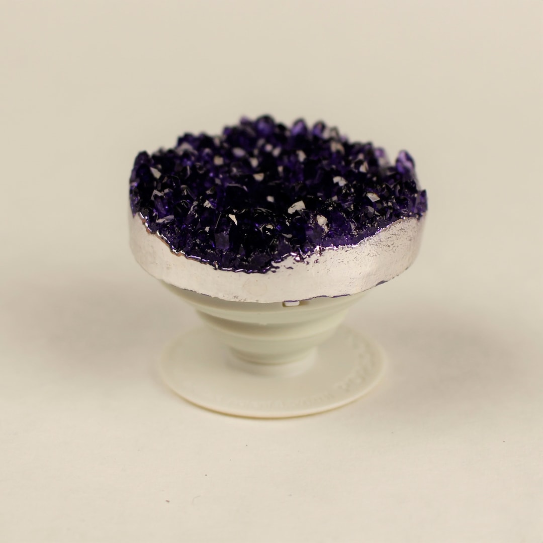Amethyst Pop Sockets Custom Gemstone Pop Out Phone Grip Holder Original ...