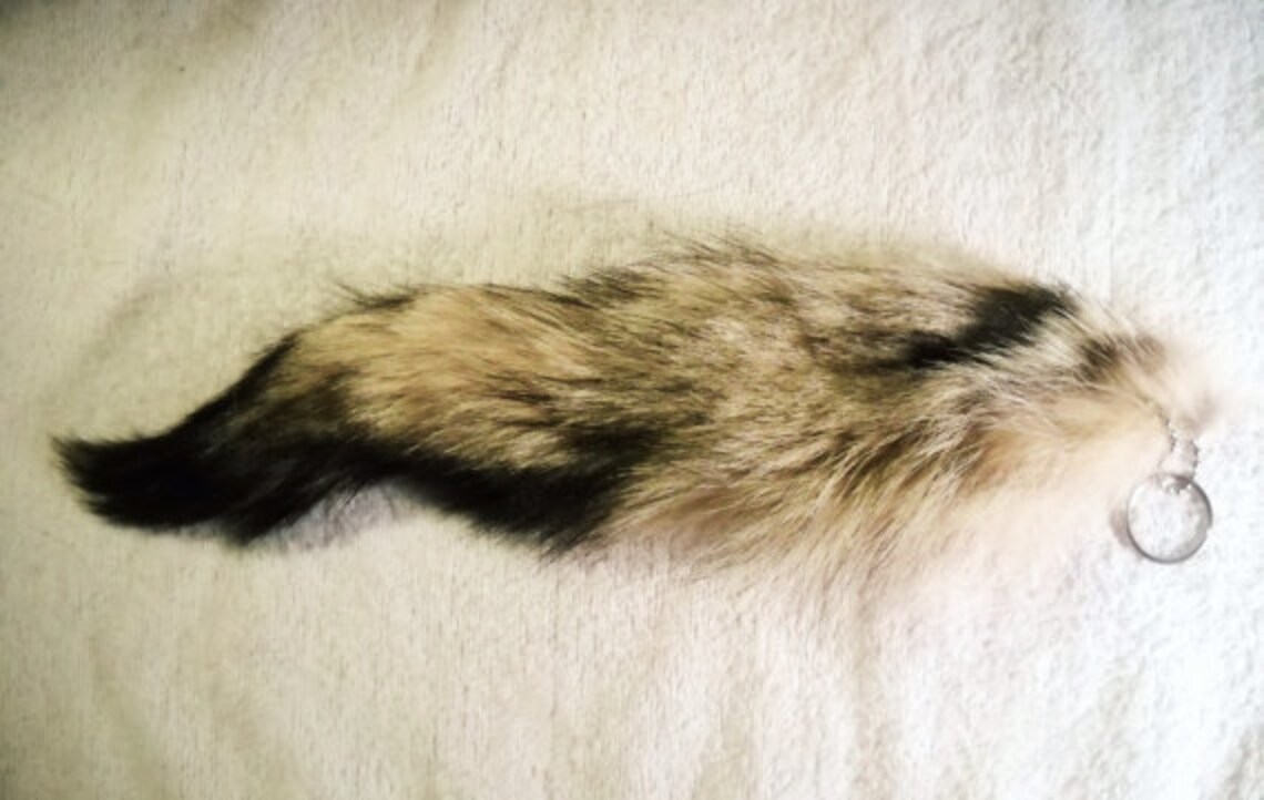 1215 Kit Fox Fur Tail Real Furry Totem Keychain | Etsy