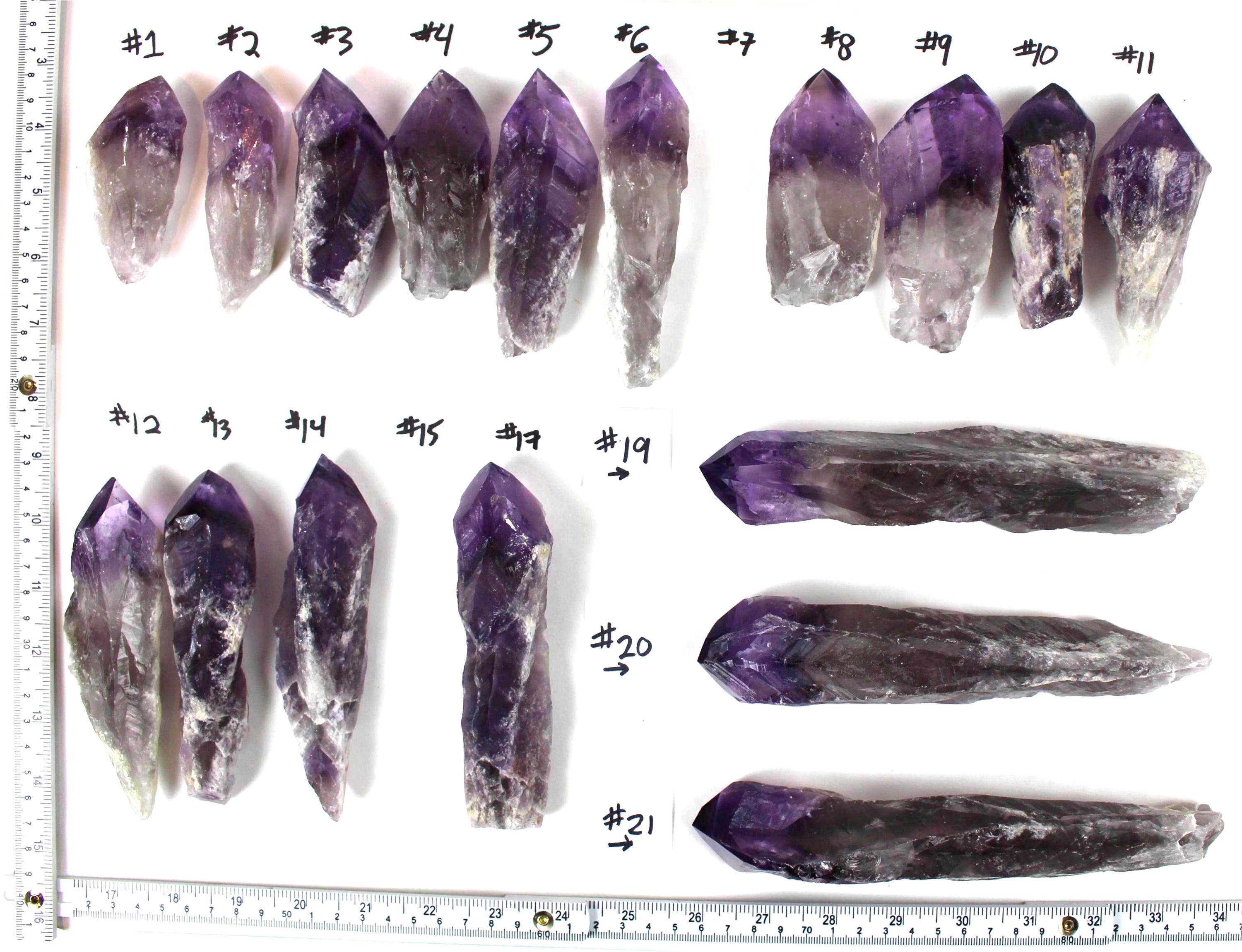 3" to 8" Amethyst Dragon Tooth Scepters Bahia Purple Quartz Crystal ...