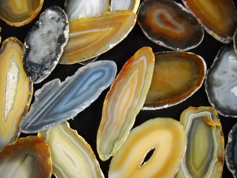 Multipack 1.5-3" Grey or Tan/brown Agate Slices Natural Colors Polished ...