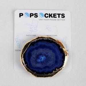 Pop Sockets PURPLE Agate Gold / Copper Plated Gemstone Pop Phone Grip ...