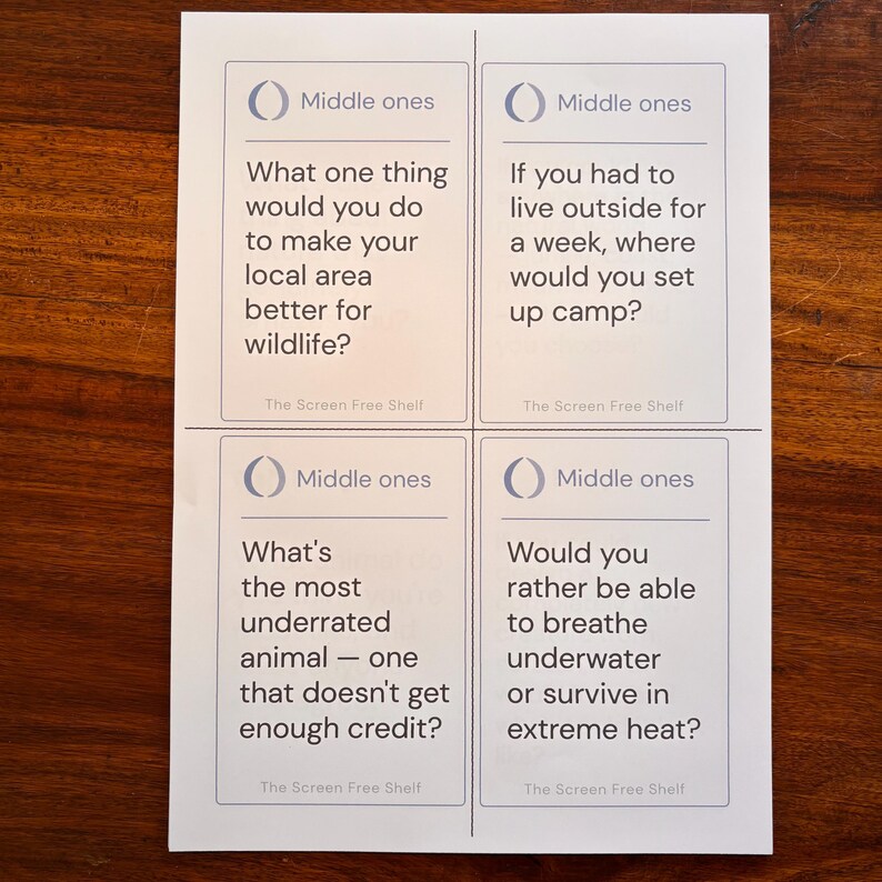 Nature Conversation Cards — Printable | 60 Questions | Instant Download ...