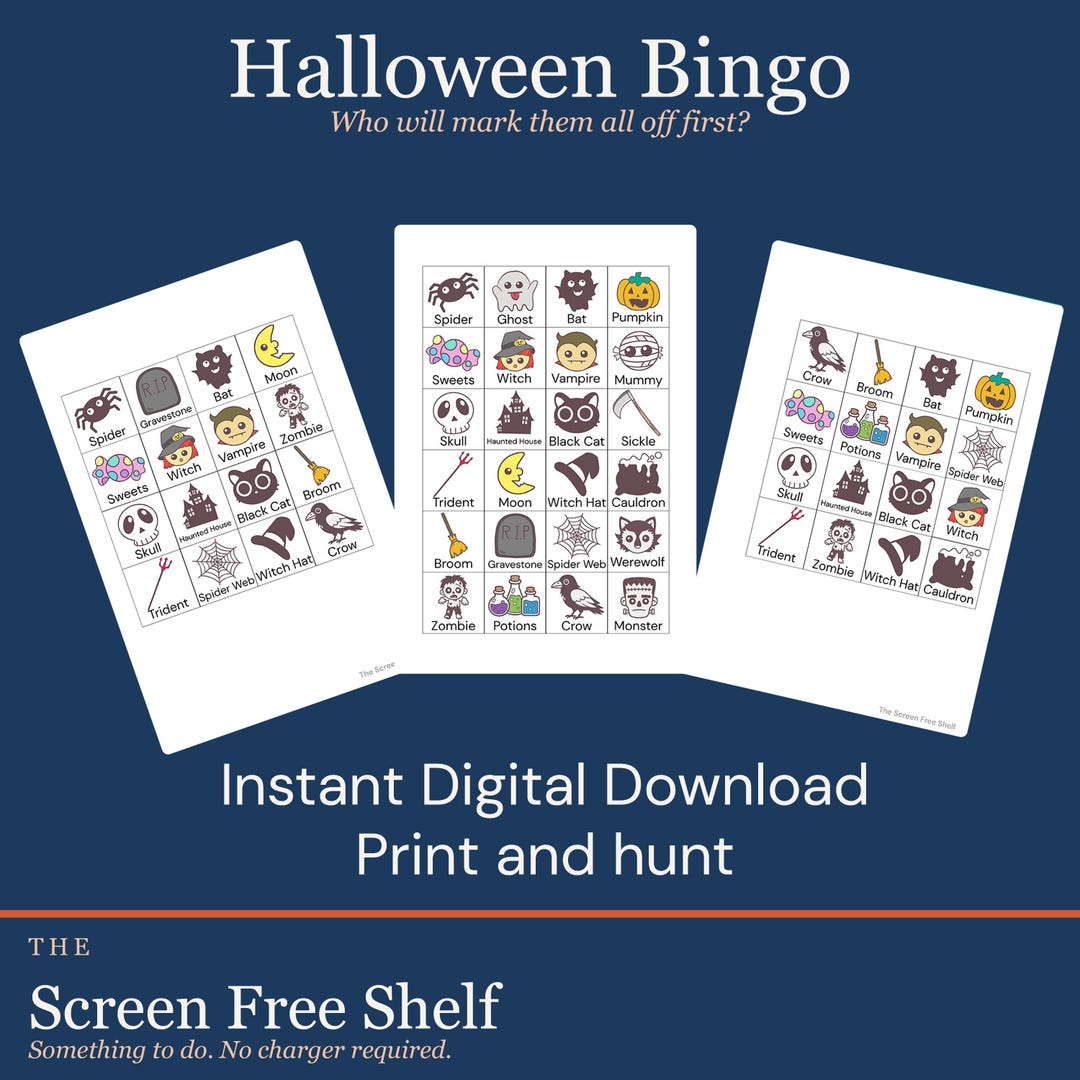 Halloween Bingo — 8 Printable Spooky Bingo Cards | Kids Family Game ...