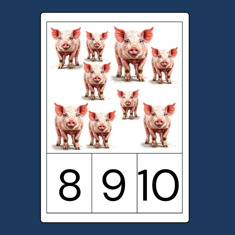 Farmyard Count and Clip Cards – Numbers 1-20 (digital Download) - Etsy