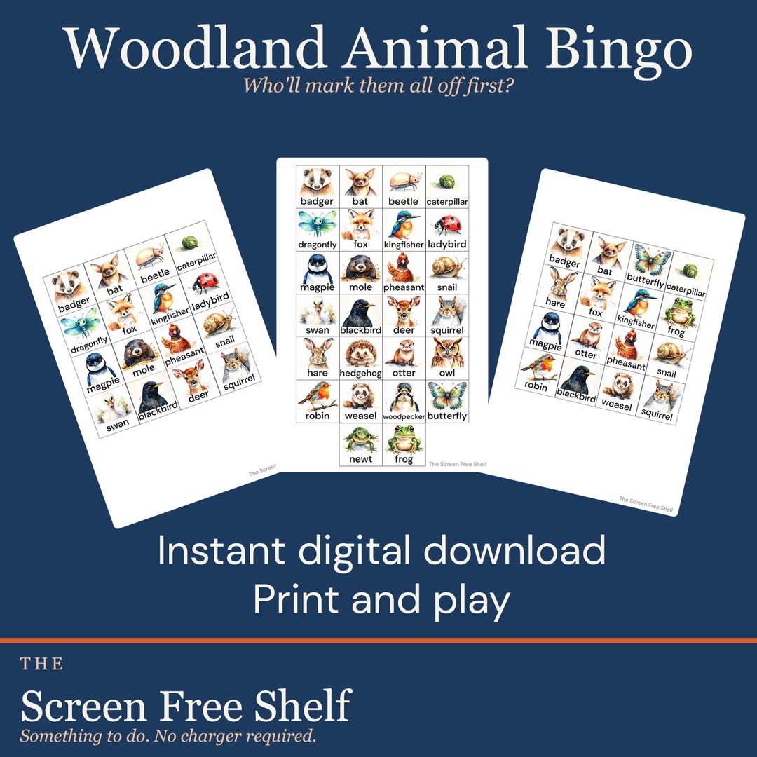 Woodland Animal Bingo Game – Printable Nature Activity for Kids ...