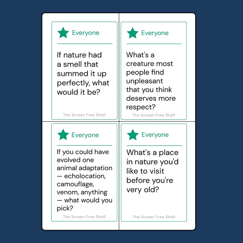 Nature Conversation Cards — Printable | 60 Questions | Instant Download ...