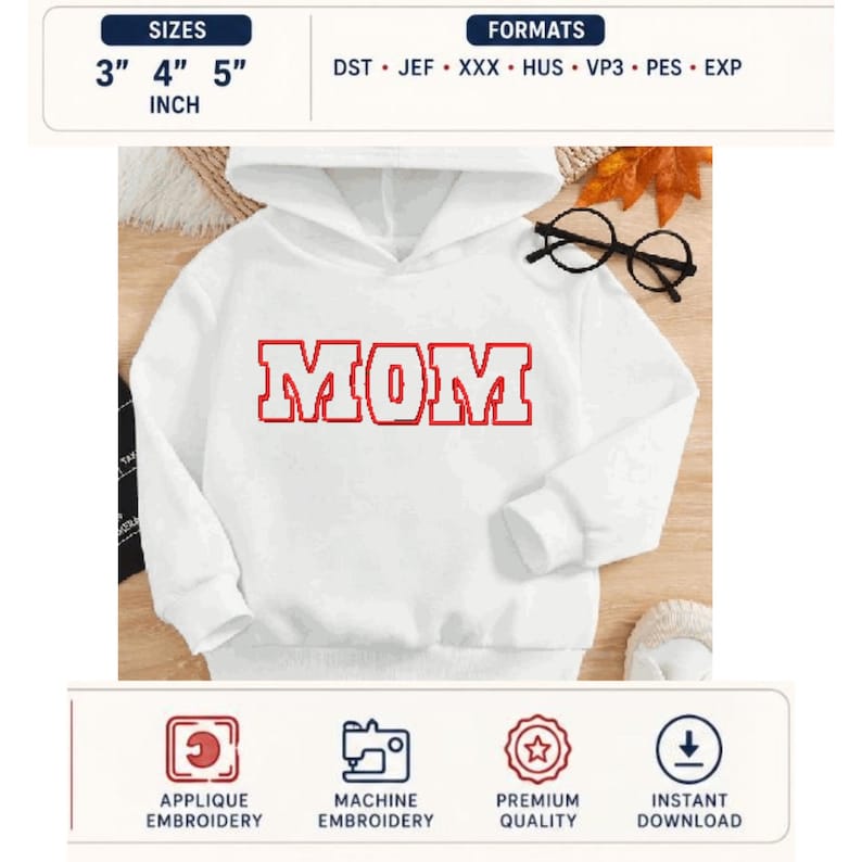 Round Rock Applique Font | Embroidery Alphabet & Numbers (3 Sizes)3in ...